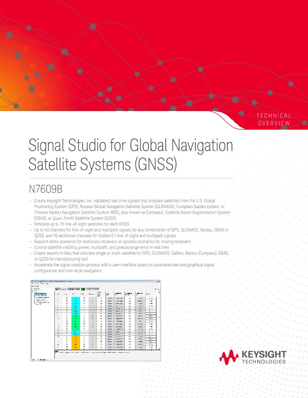Signal Studio for Global Navigation Satellite Systems (GNSS) N7609B PDF Asset Page | Keysight